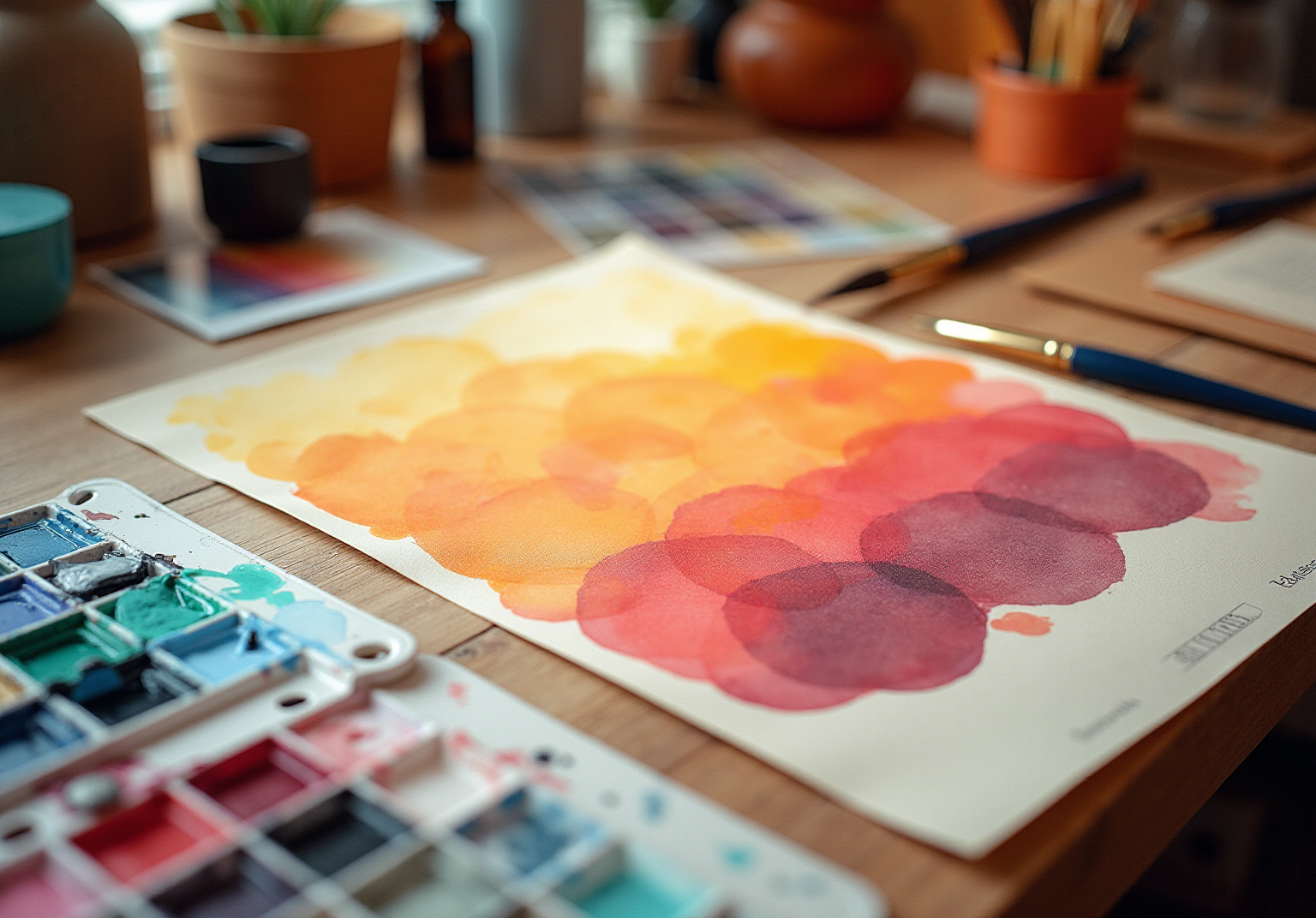 Arches Watercolor Paper in an Artist's Studio