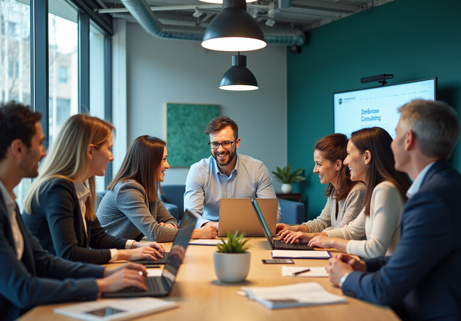 Team Meeting at ZenBridge Consulting