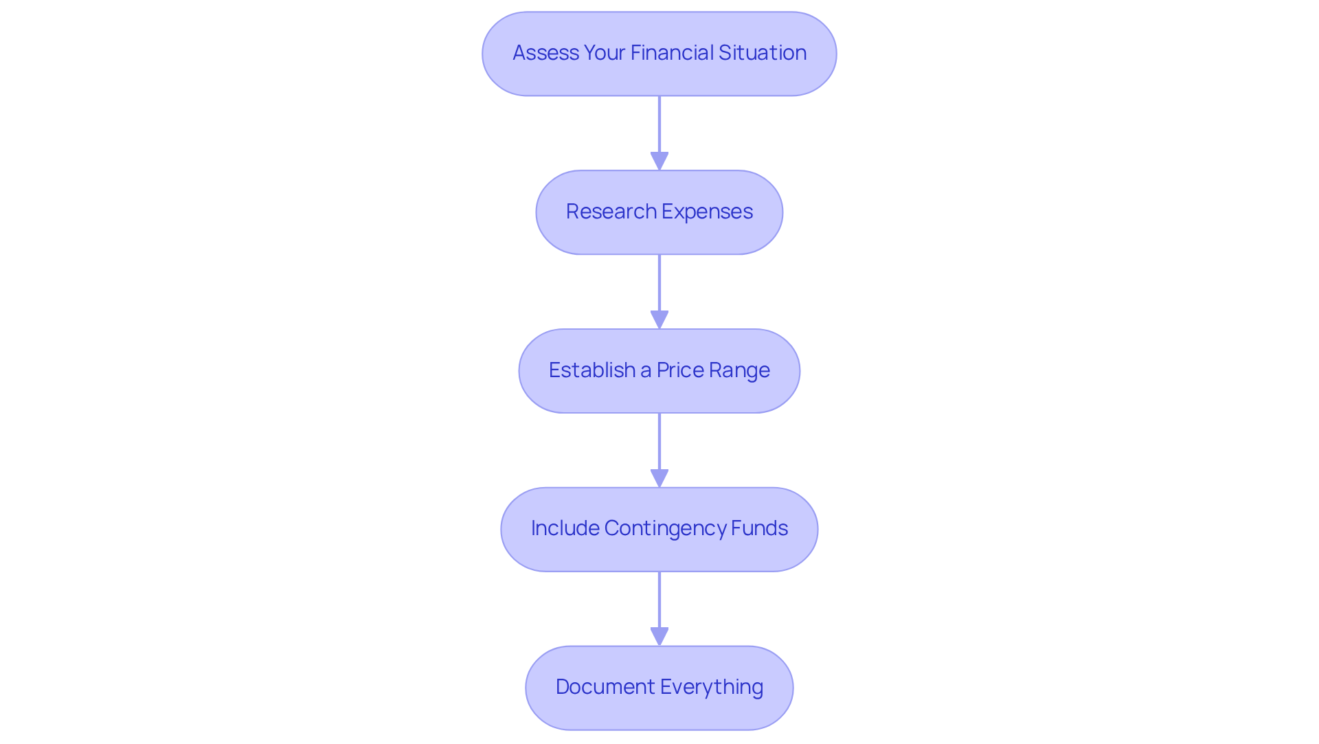 Each box represents a crucial step in creating your budget. Follow the arrows to see how each step leads to the next, helping you build a comprehensive financial plan for your project.