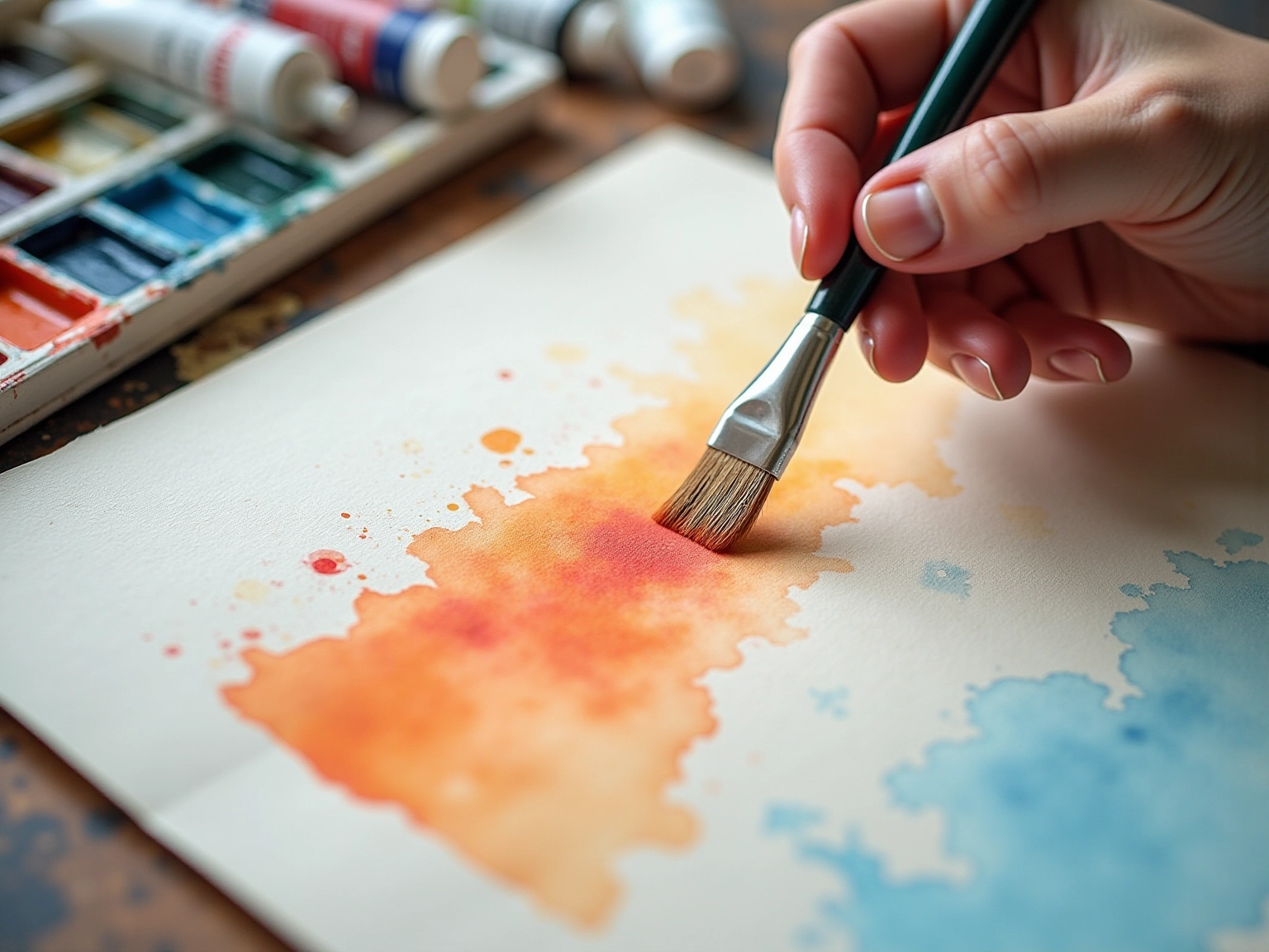 Demonstrating the Lifting Technique in Watercolor