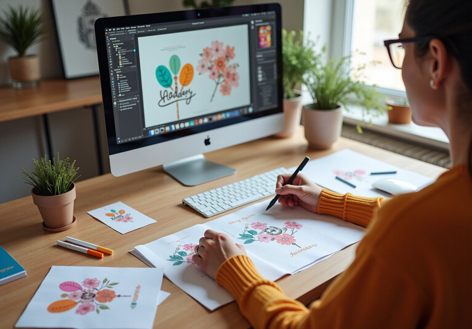 Designer Creating Greeting Cards