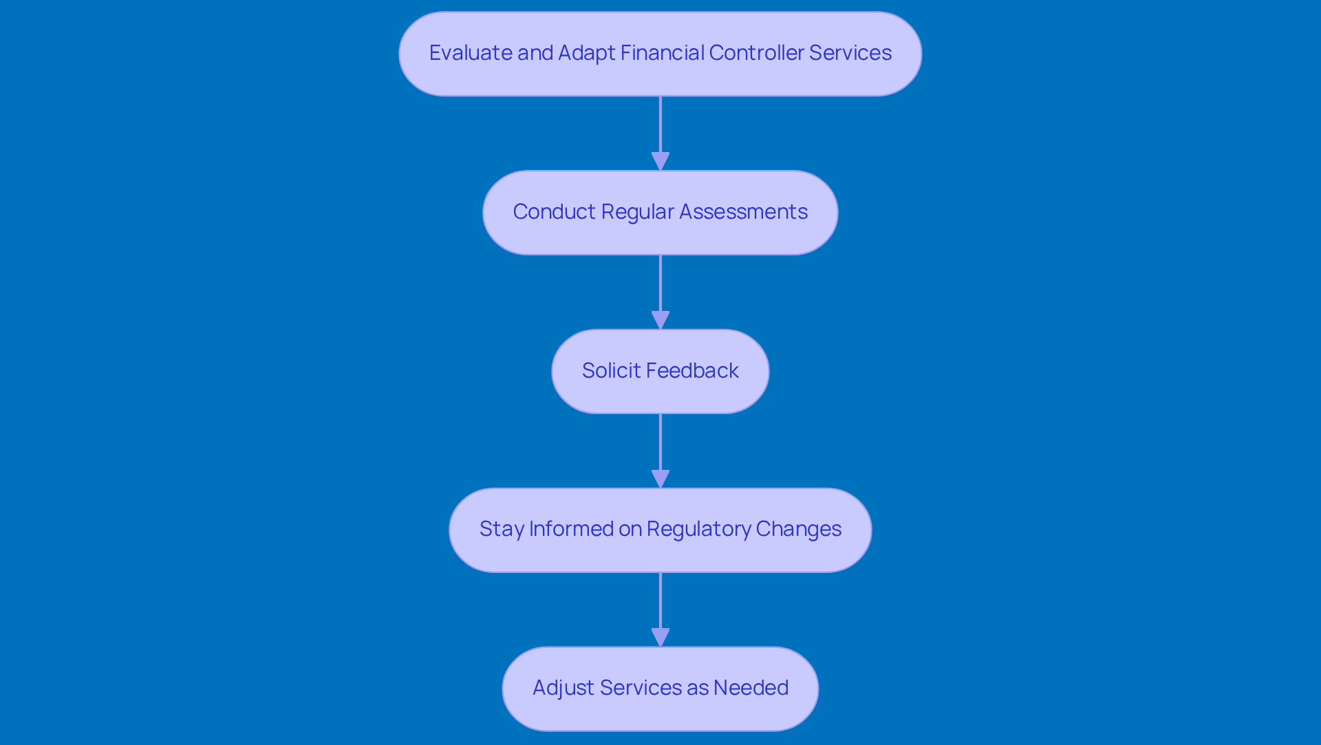 This flowchart outlines the steps nonprofits should take to evaluate and adapt their financial controller services. Each box represents a key action, and the arrows show how these actions connect in the evaluation process. Following this flow will help ensure your nonprofit remains effective and responsive.
