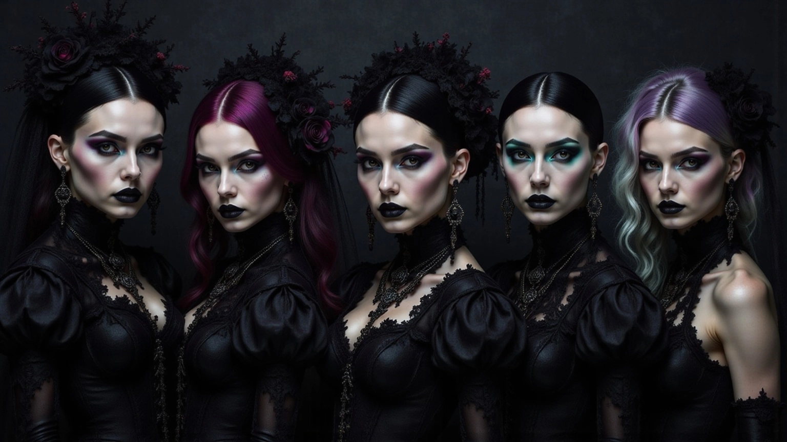 Diverse Goth Makeup Styles Showcase