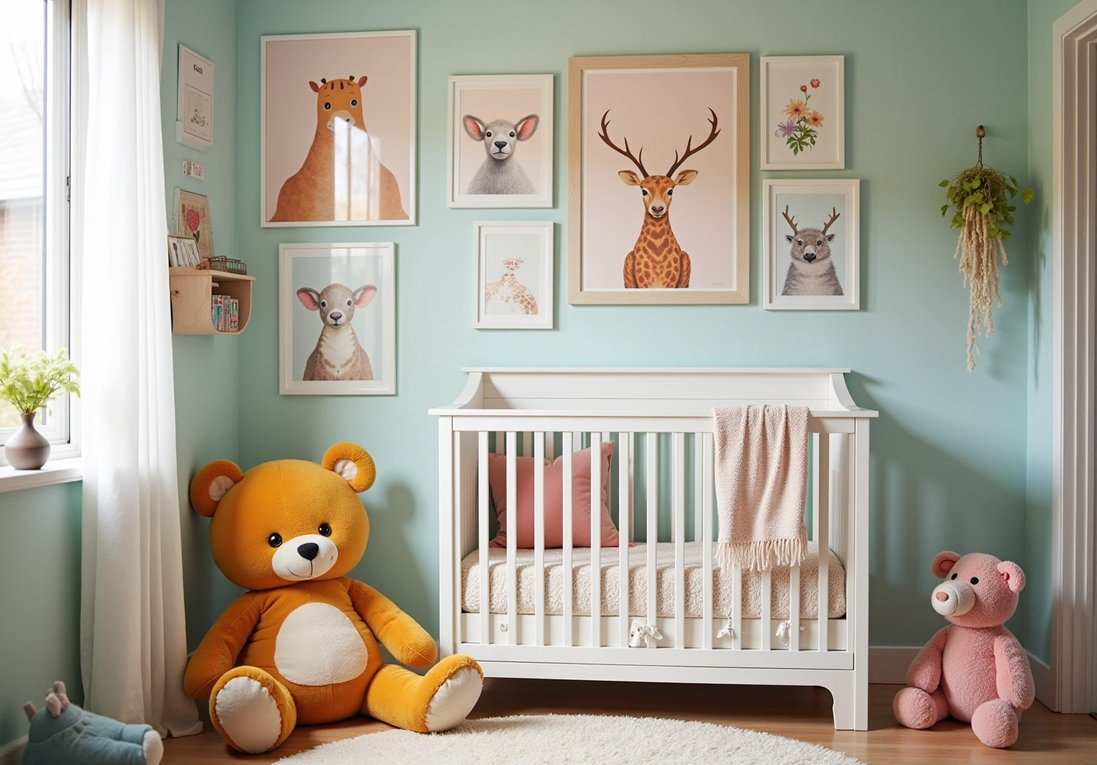 Diverse Kids' Wall Art in a Cozy Nursery Diverse Kids' Wall Art in a Cozy Nursery