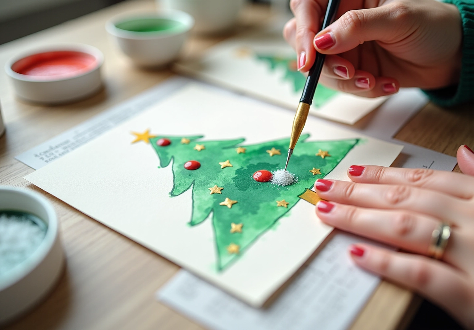 DIY Watercolor Christmas Trees