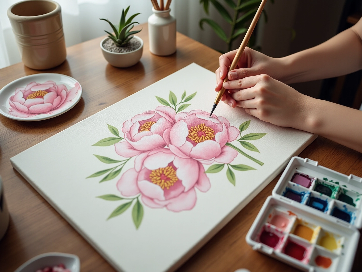 DIY Watercolor Peony Painting DIY Watercolor Peony Painting