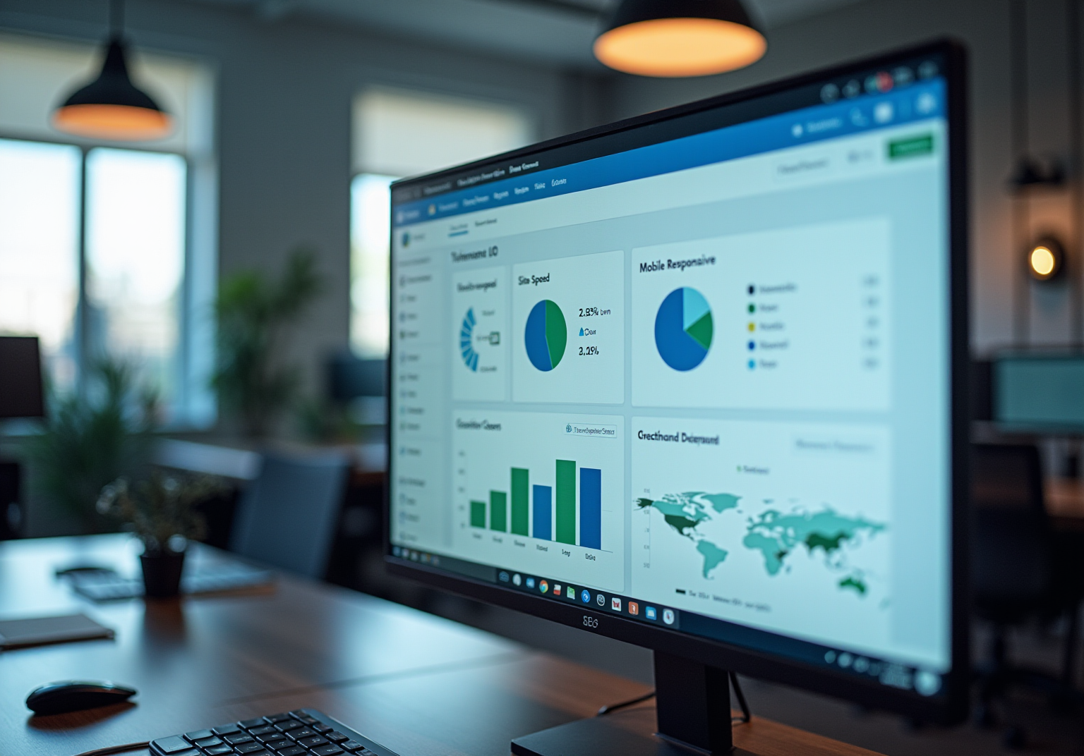 Technical SEO Dashboard in a Modern Workspace
