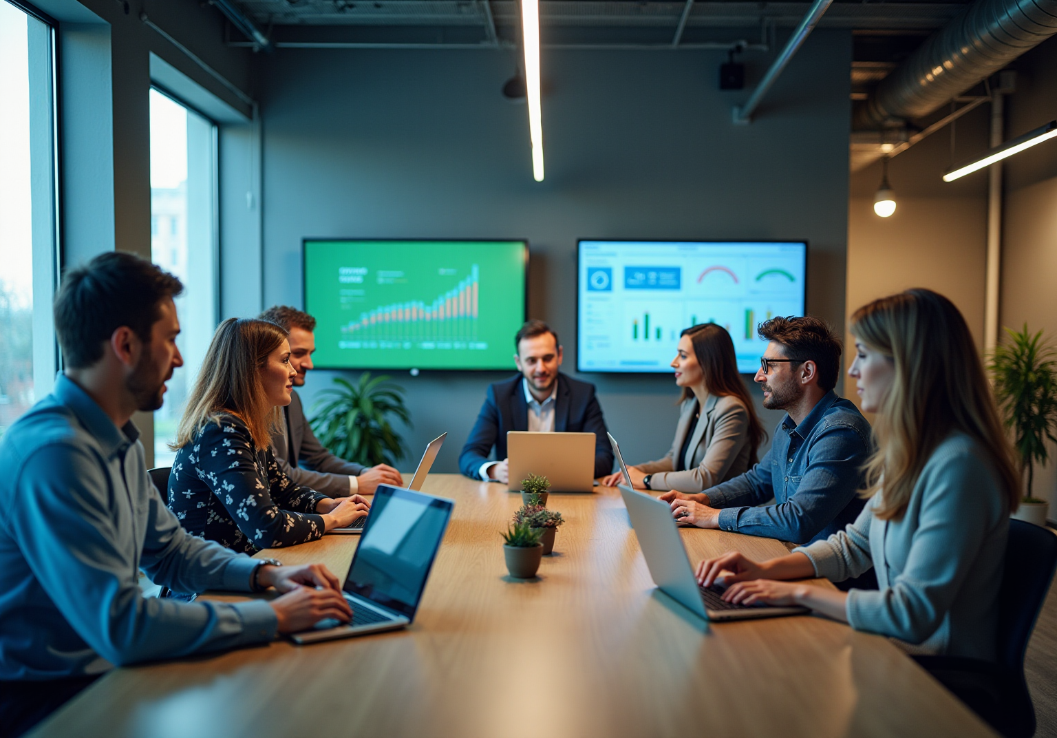 Small Business Owners Discussing SEO Strategies