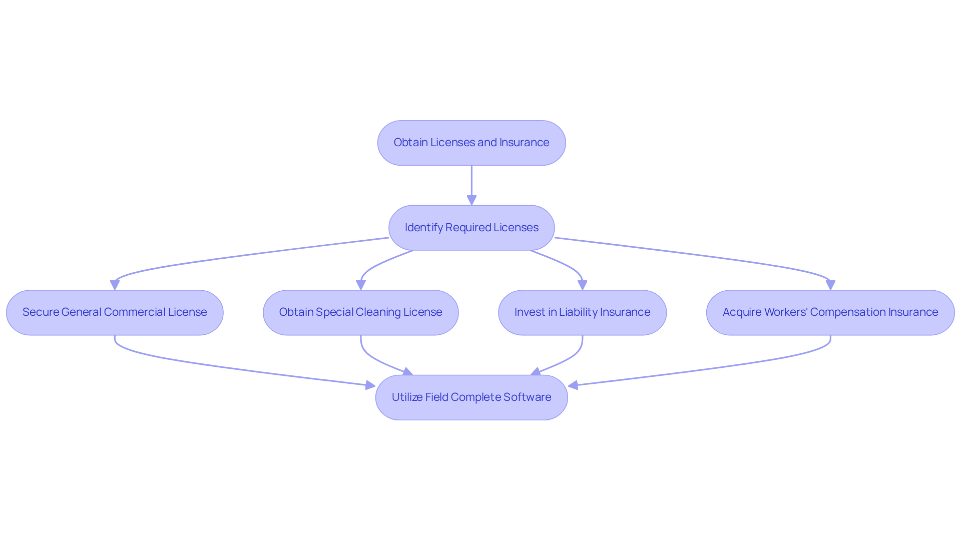 Follow the arrows from start to finish to see the process of obtaining necessary licenses and insurance. Each box represents a key step, and the final step shows how software can help simplify everything. Follow the arrows from start to finish to see the process of obtaining necessary licenses and insurance. Each box represents a key step, and the final step shows how software can help simplify everything.