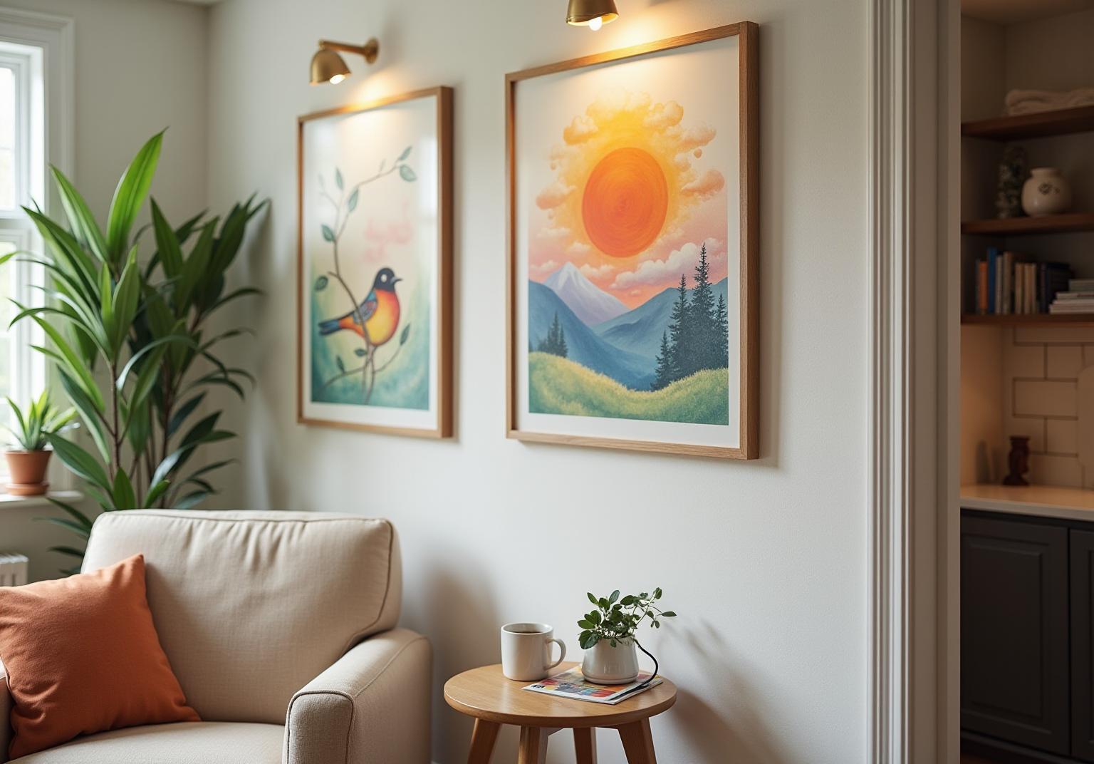 Artspace: Watercolor Illustrations in a Cozy Home Artspace: Watercolor Illustrations in a Cozy Home