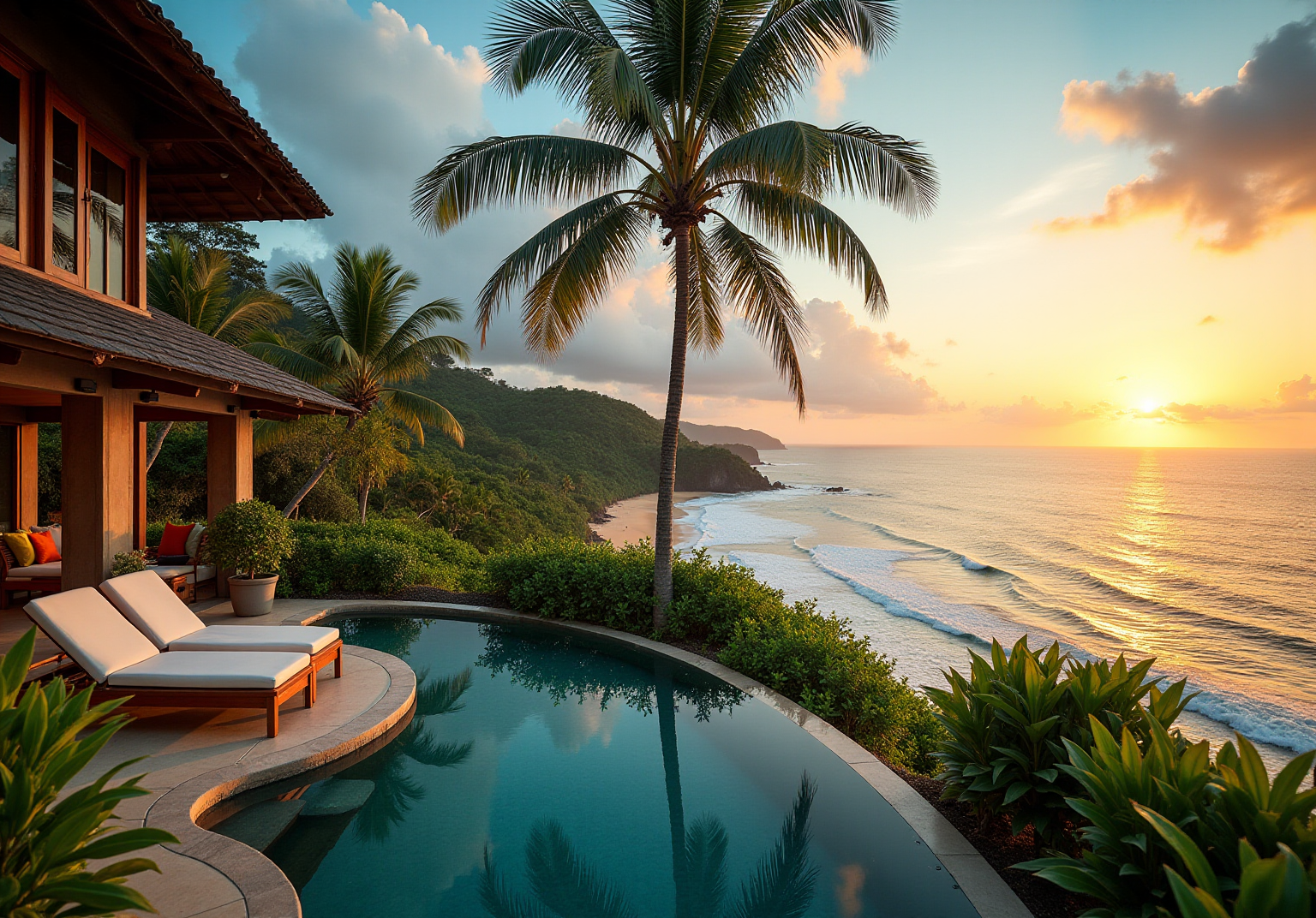 Luxurious Bali Resort at Sunset