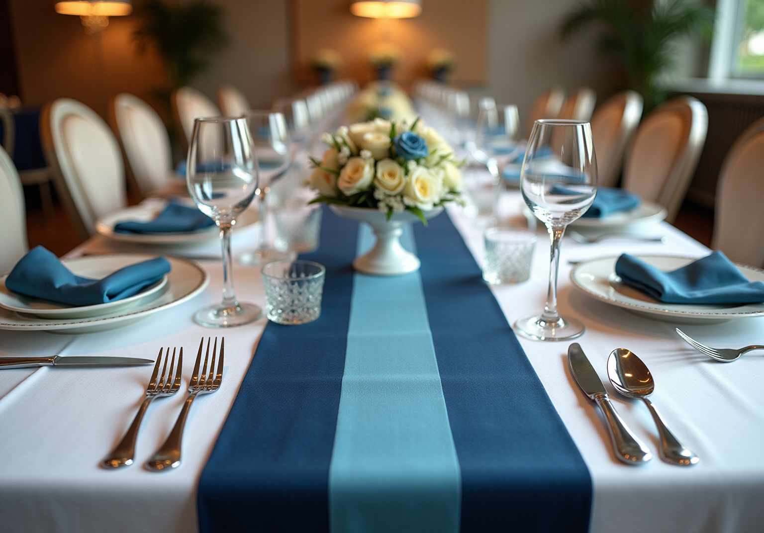 4 Stunning Blue Stripe Table Runners to Elevate Your Events