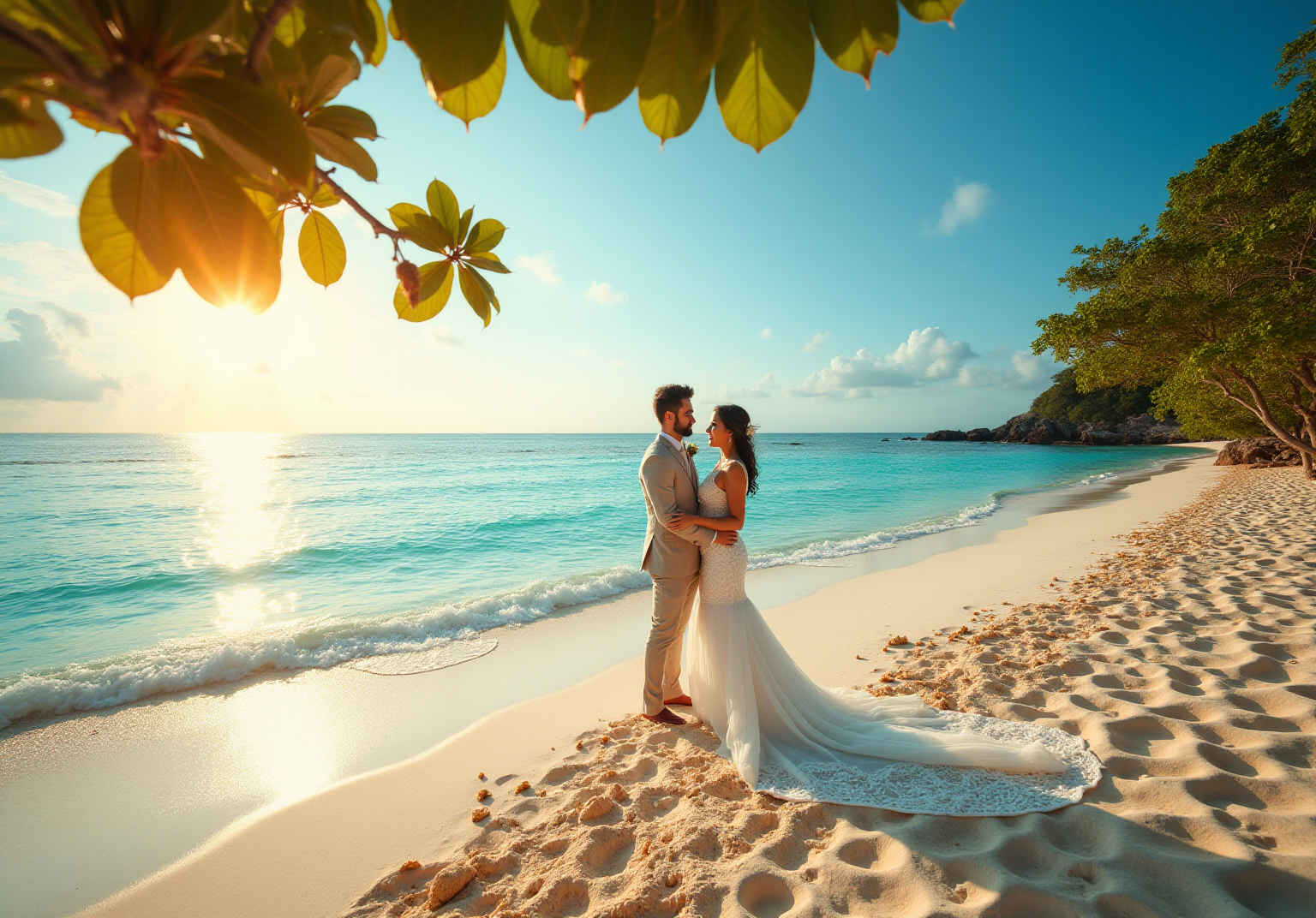 Romantic Beach Wedding at Four Seasons Maldives