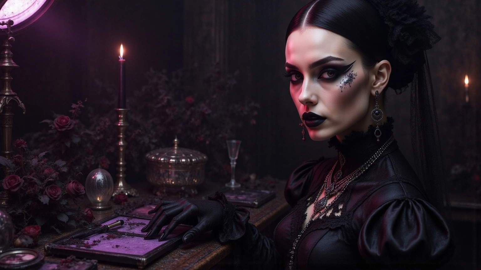 Dramatic Gothic Eyeliner Application