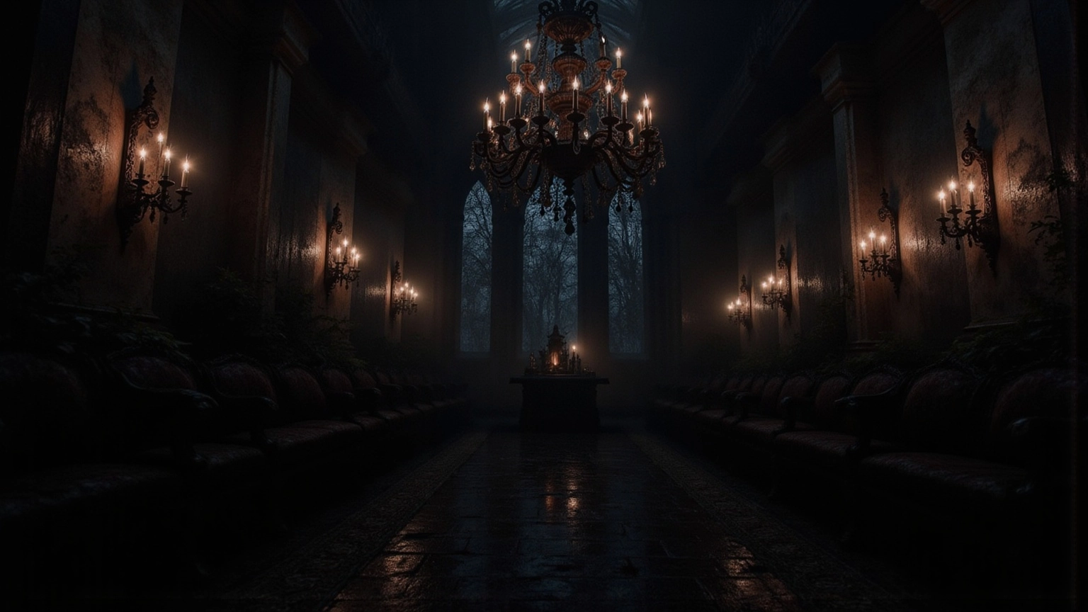 Dramatic Lighting in a Gothic Sanctuary