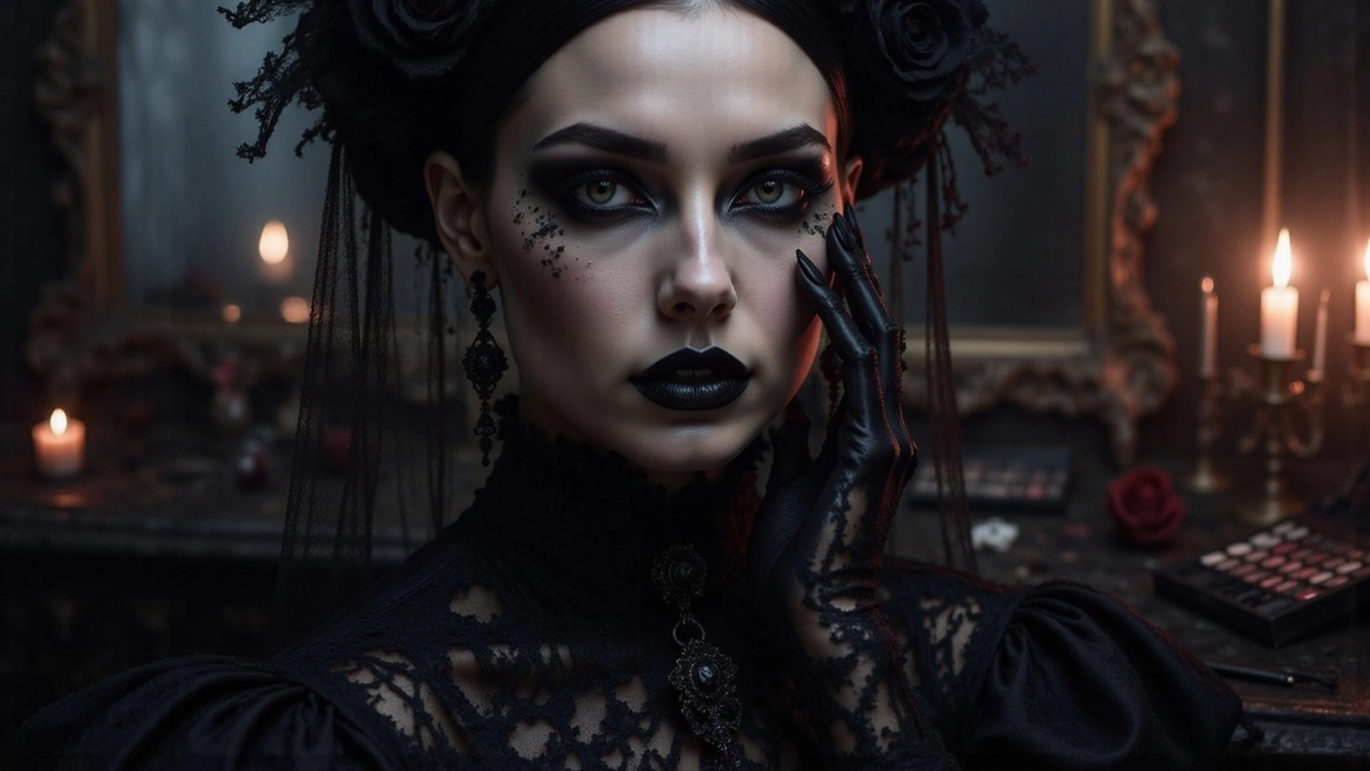 Dramatic Smoky Goth Makeup Application