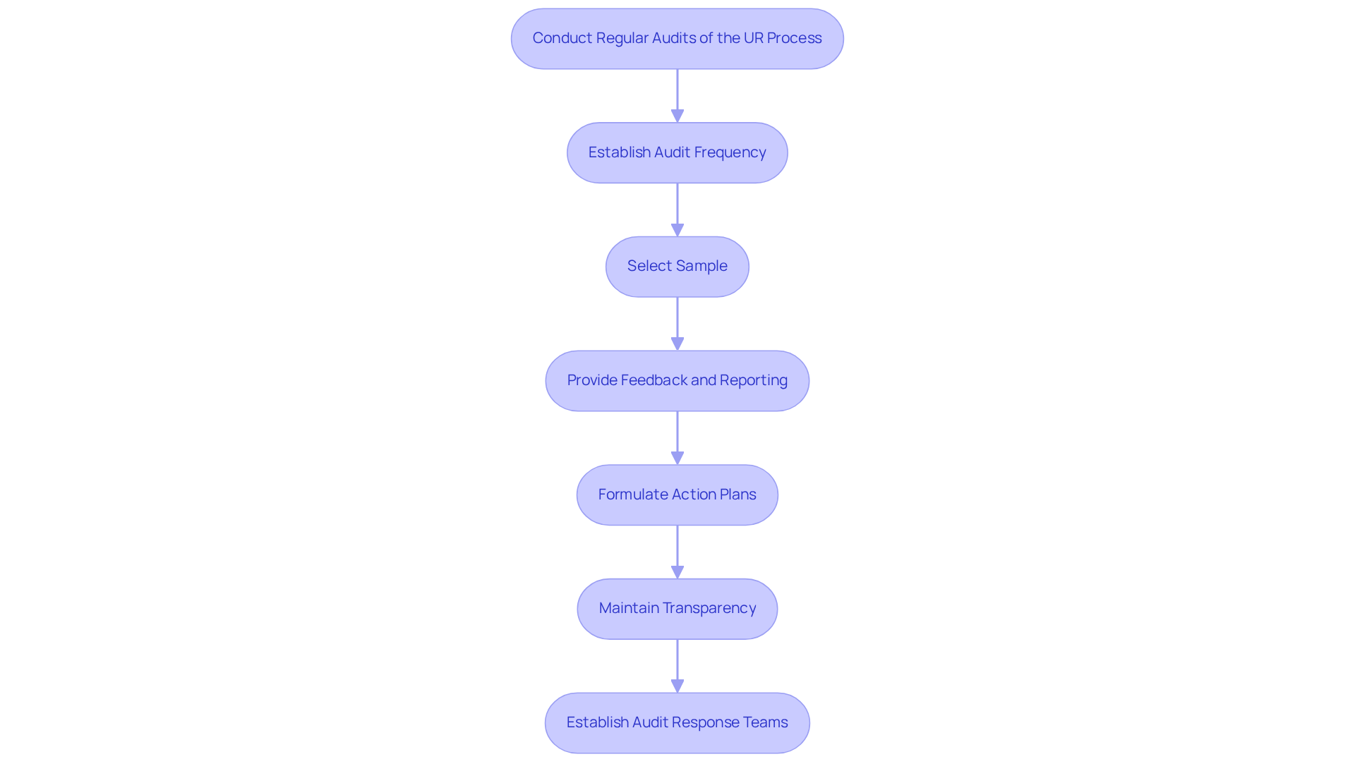 Each box represents a step in the auditing process. Follow the arrows to see how each step leads to the next, helping organizations improve their documentation practices and compliance.