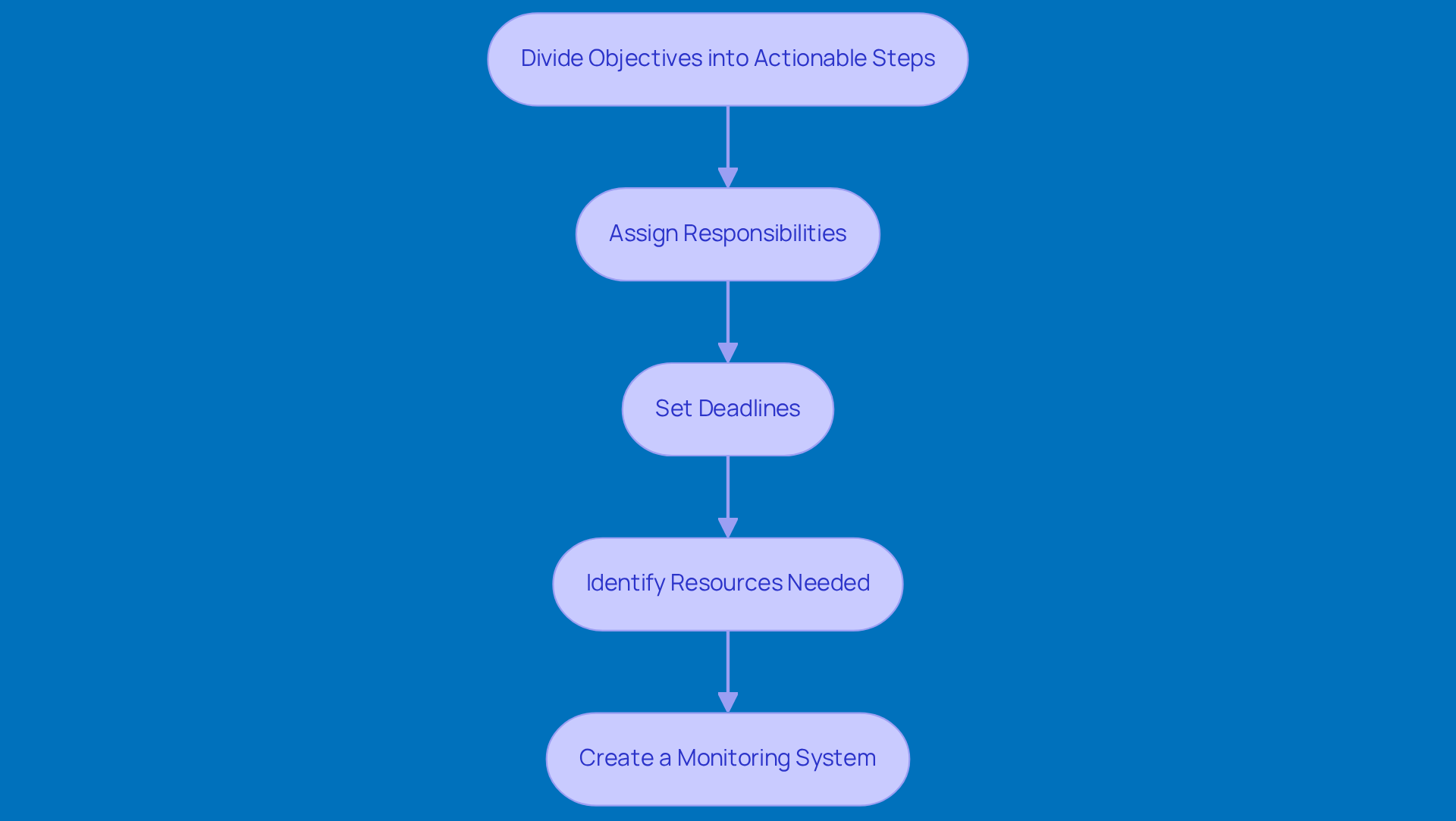 Each box represents a crucial step in your action plan. Follow the arrows to see how each step leads to the next, helping you turn your business objectives into actionable strategies.
