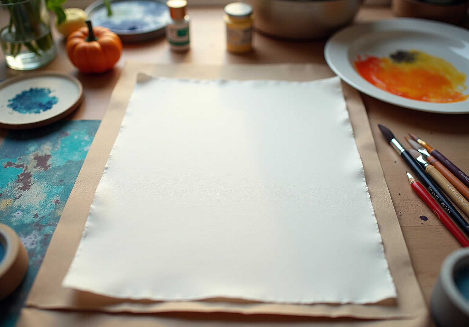 Durable Watercolor Paper in an Artist's Studio Durable Watercolor Paper in an Artist's Studio