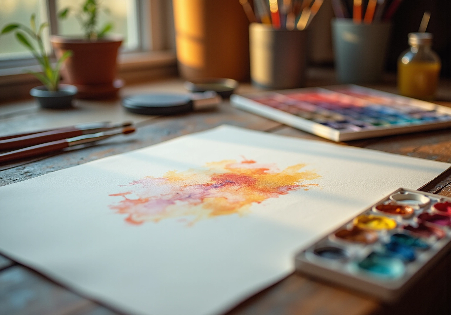 Durable Watercolor Paper in an Artist's Studio
