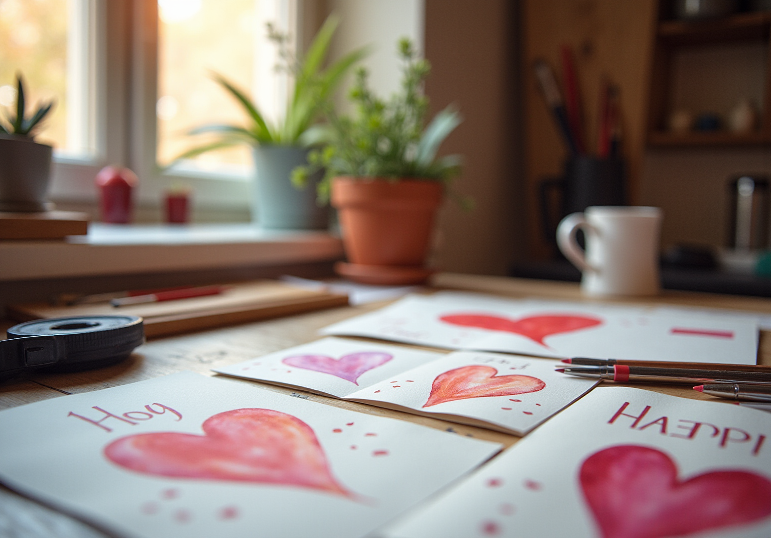 Personalized Watercolor Valentines by Kelly Swain