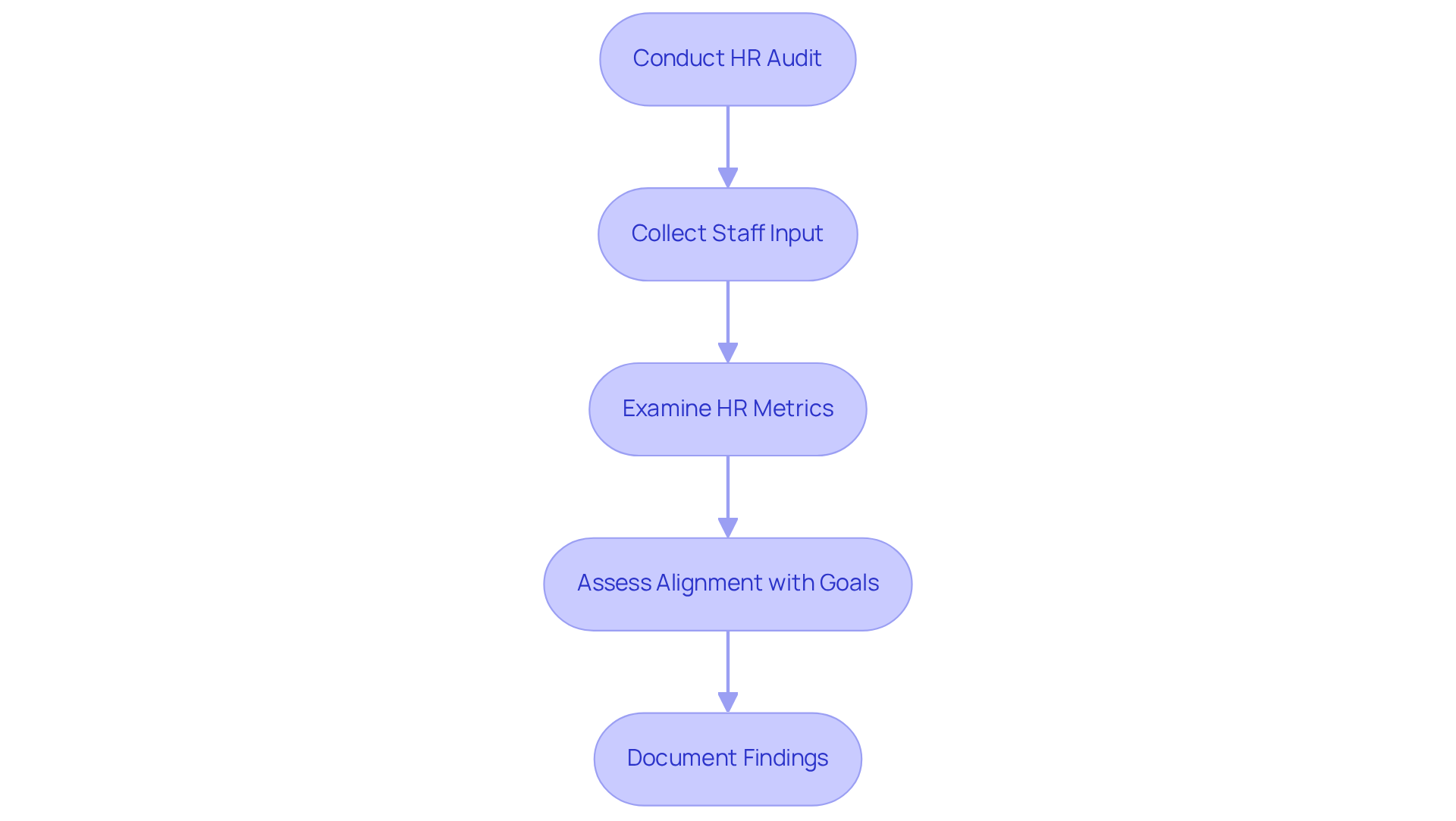 Each box represents a step in the HR assessment process. Follow the arrows to see how each step connects to the next, guiding you through the comprehensive evaluation of HR practices.