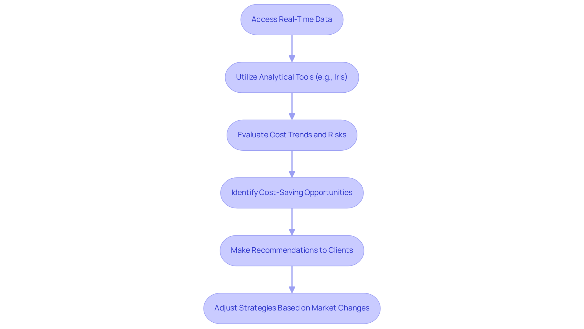 This flowchart outlines the steps benefits advisors take to leverage real-time insights. Each step shows how they move from accessing data to making strategic recommendations, ensuring they can provide the best options for their clients.