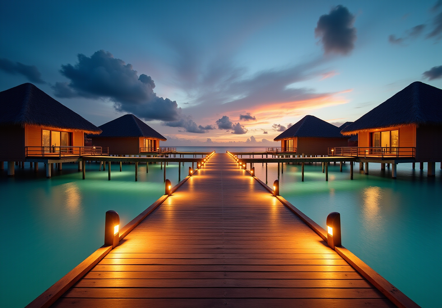 Romantic Dusk in the Maldives