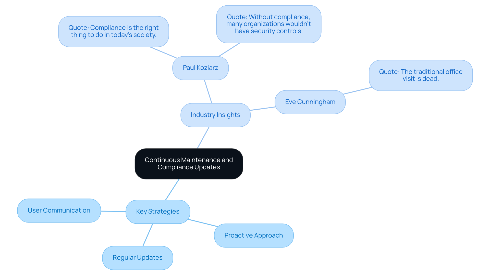 The center represents the main focus on continuous maintenance, with branches showing key strategies and insights from industry experts. Each branch highlights important aspects that contribute to effective software maintenance.