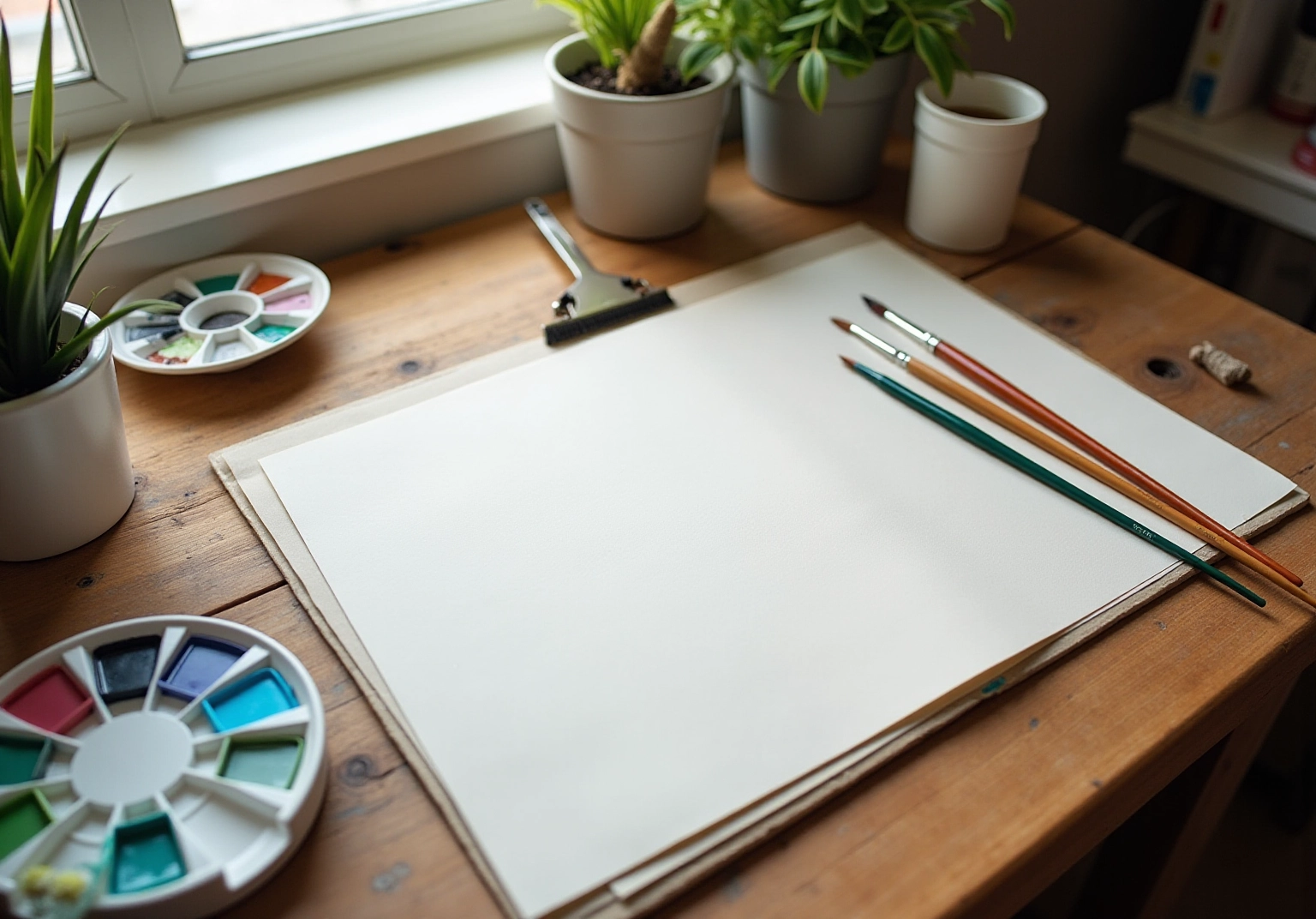 Eco-Friendly Artist's Workspace with Strathmore Watercolor Cardstock Eco-Friendly Artist's Workspace with Strathmore Watercolor Cardstock