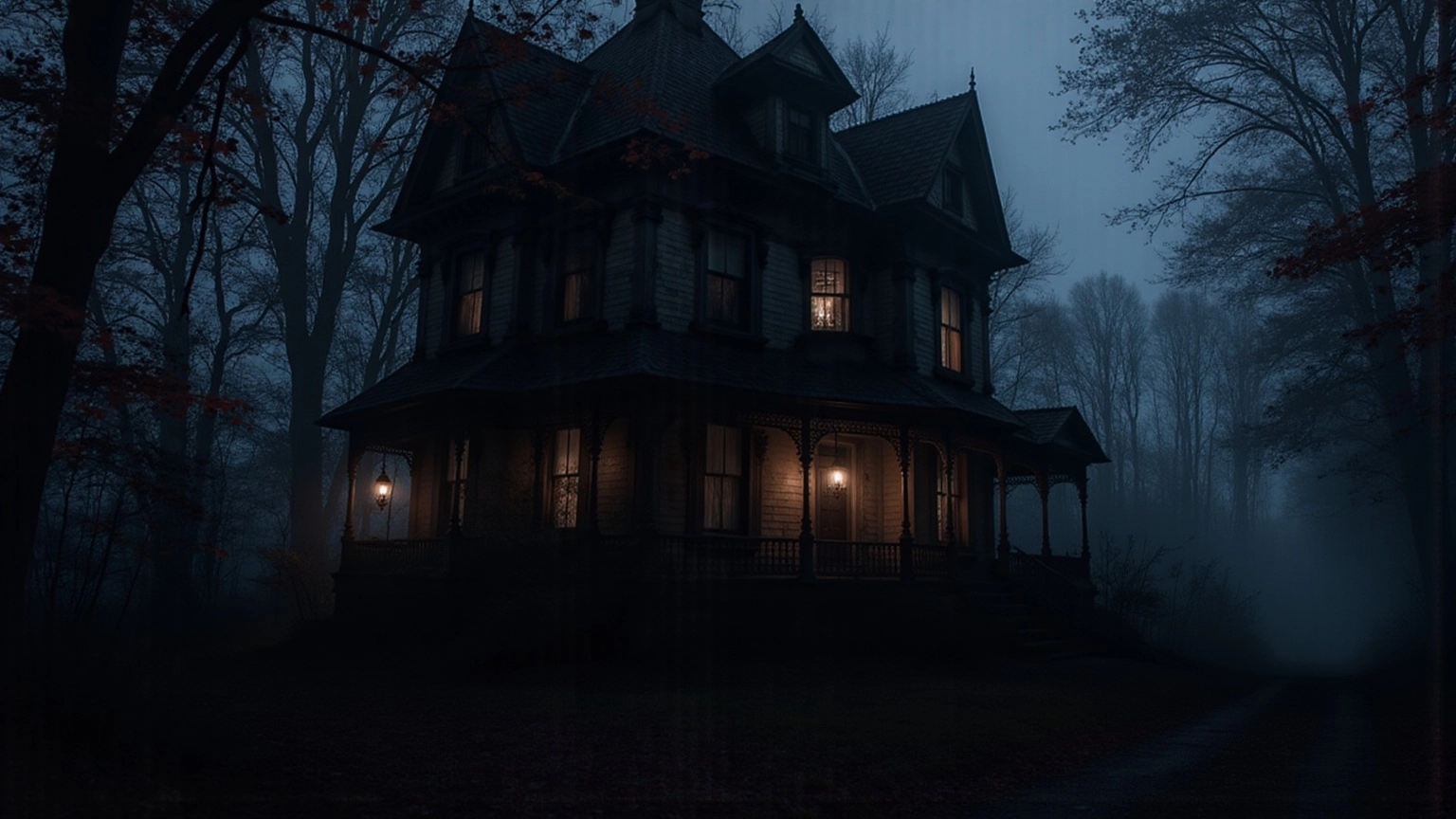 Eerie Lizzie Borden House at Dusk