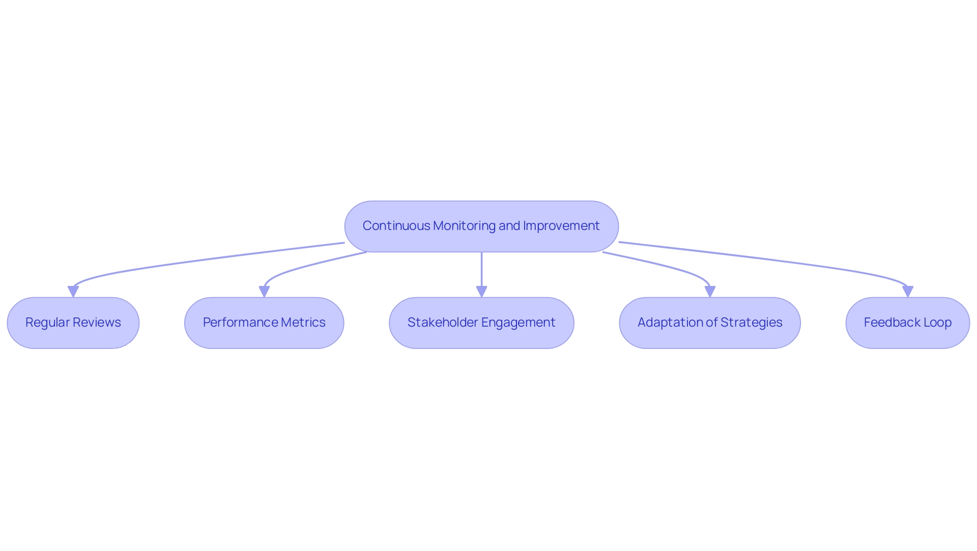 Each box represents a strategy for continuous monitoring, and the arrows indicate the flow of processes between these strategies.