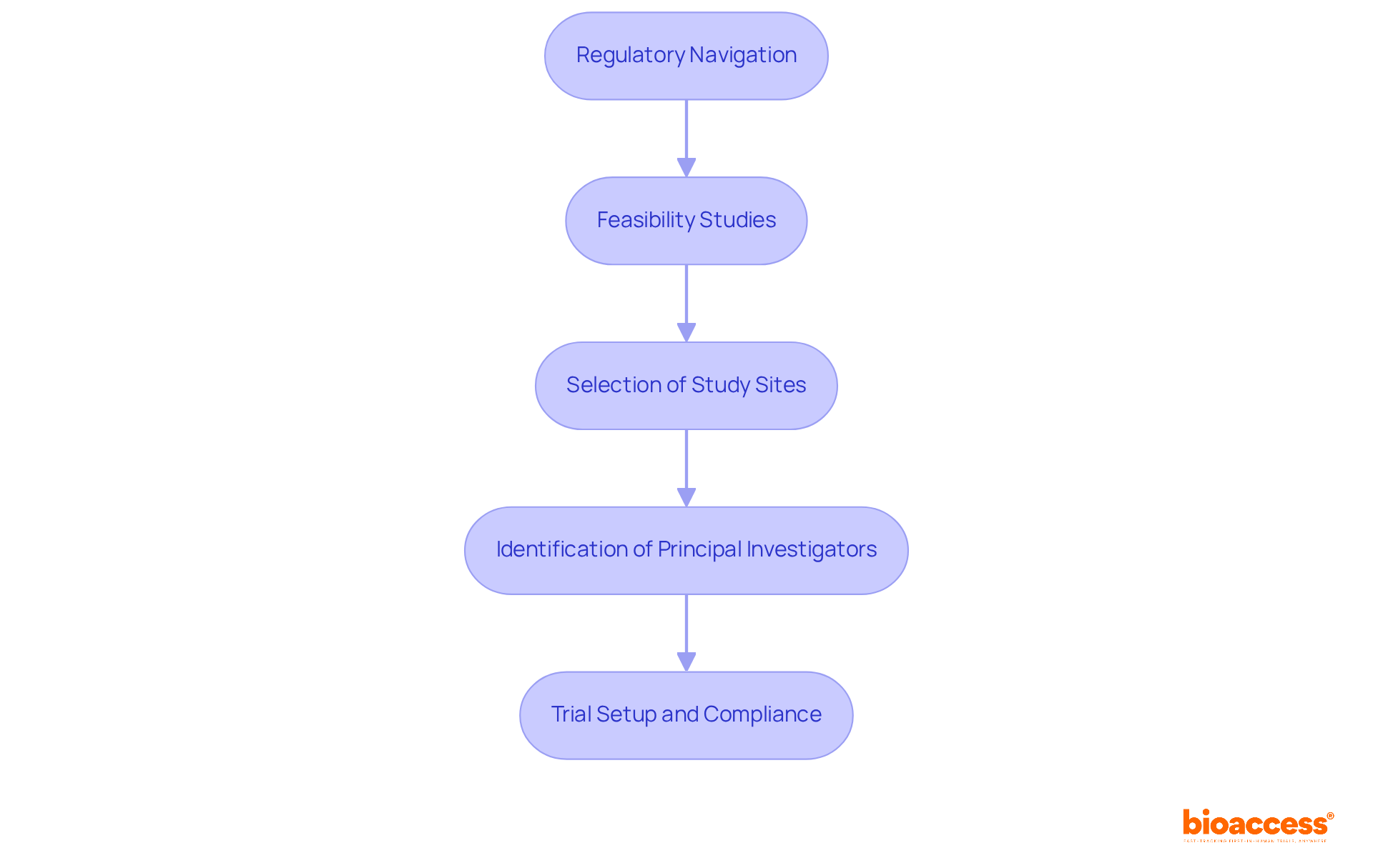 Each box represents a step in the regulatory process — follow the arrows to see how each step contributes to the overall goal of ensuring smooth trials.