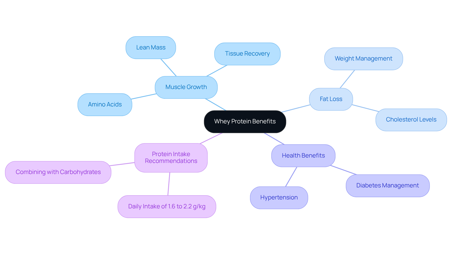 This mindmap shows how whey protein can help you in various ways. Start at the center with the main topic, then follow the branches to see how it supports muscle growth, aids in fat loss, and contributes to overall health. Each branch leads to specific benefits, making it easy to understand why whey protein is a great addition to your diet. This mindmap shows how whey protein can help you in various ways. Start at the center with the main topic, then follow the branches to see how it supports muscle growth, aids in fat loss, and contributes to overall health. Each branch leads to specific benefits, making it easy to understand why whey protein is a great addition to your diet.