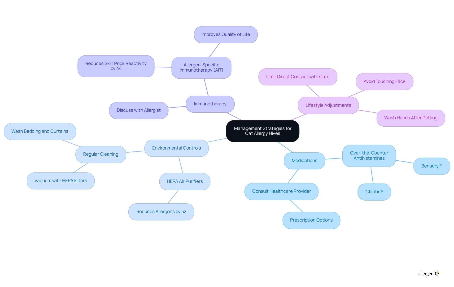 Start at the center with the main strategies, then follow the branches to see specific actions you can take under each strategy. Each color represents a different category, making it easy to navigate through the options.