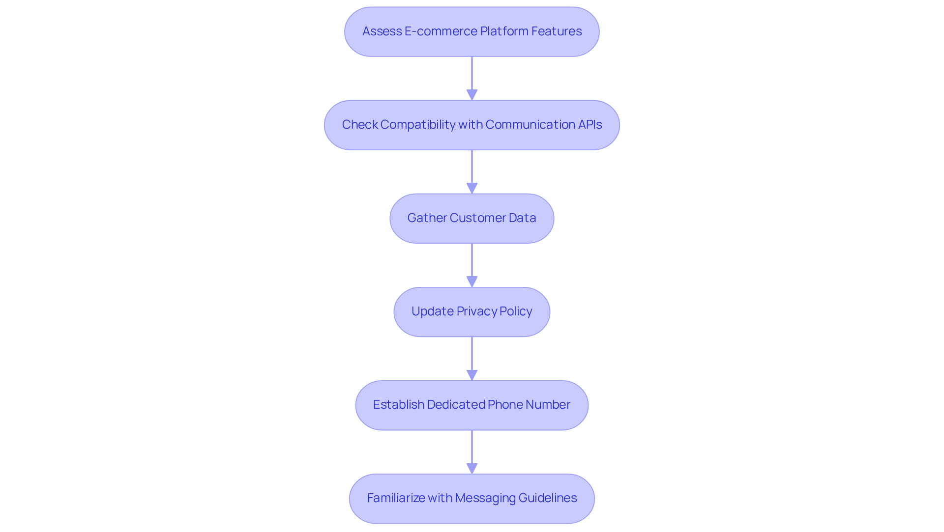 Each box represents a step in the preparation process. Follow the arrows to see how each step leads to the next, ensuring a smooth integration of SMS and WhatsApp.