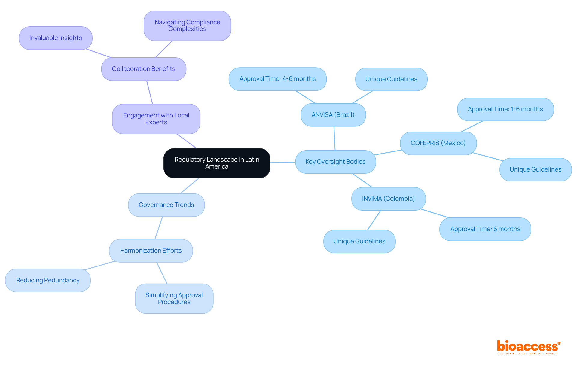 The central node represents the overall regulatory landscape, while the branches show key areas to focus on. Each agency and trend is connected to help you see how they relate to the main topic.