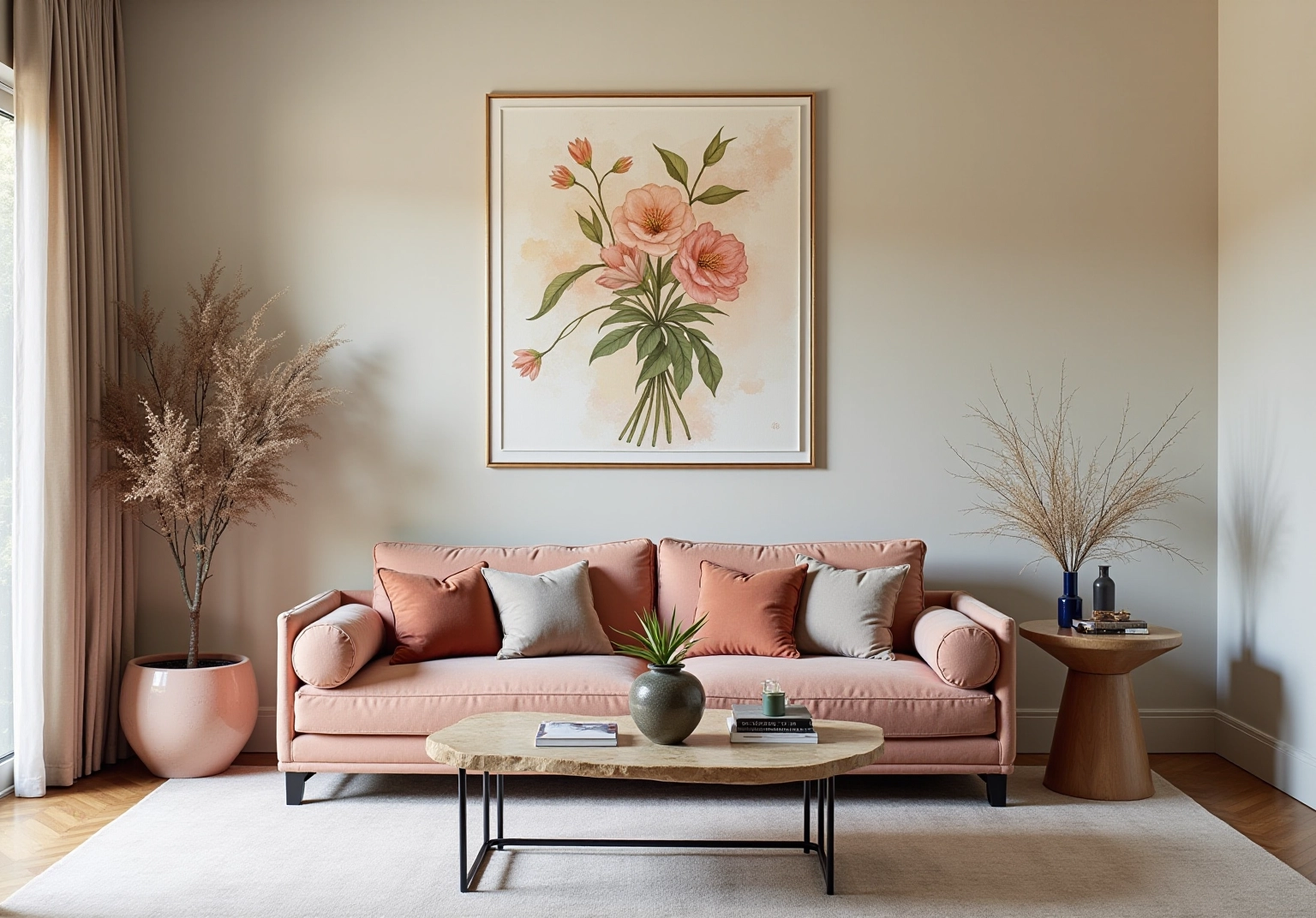 Elegant Home with Art Nouveau Watercolor Illustrations Elegant Home with Art Nouveau Watercolor Illustrations