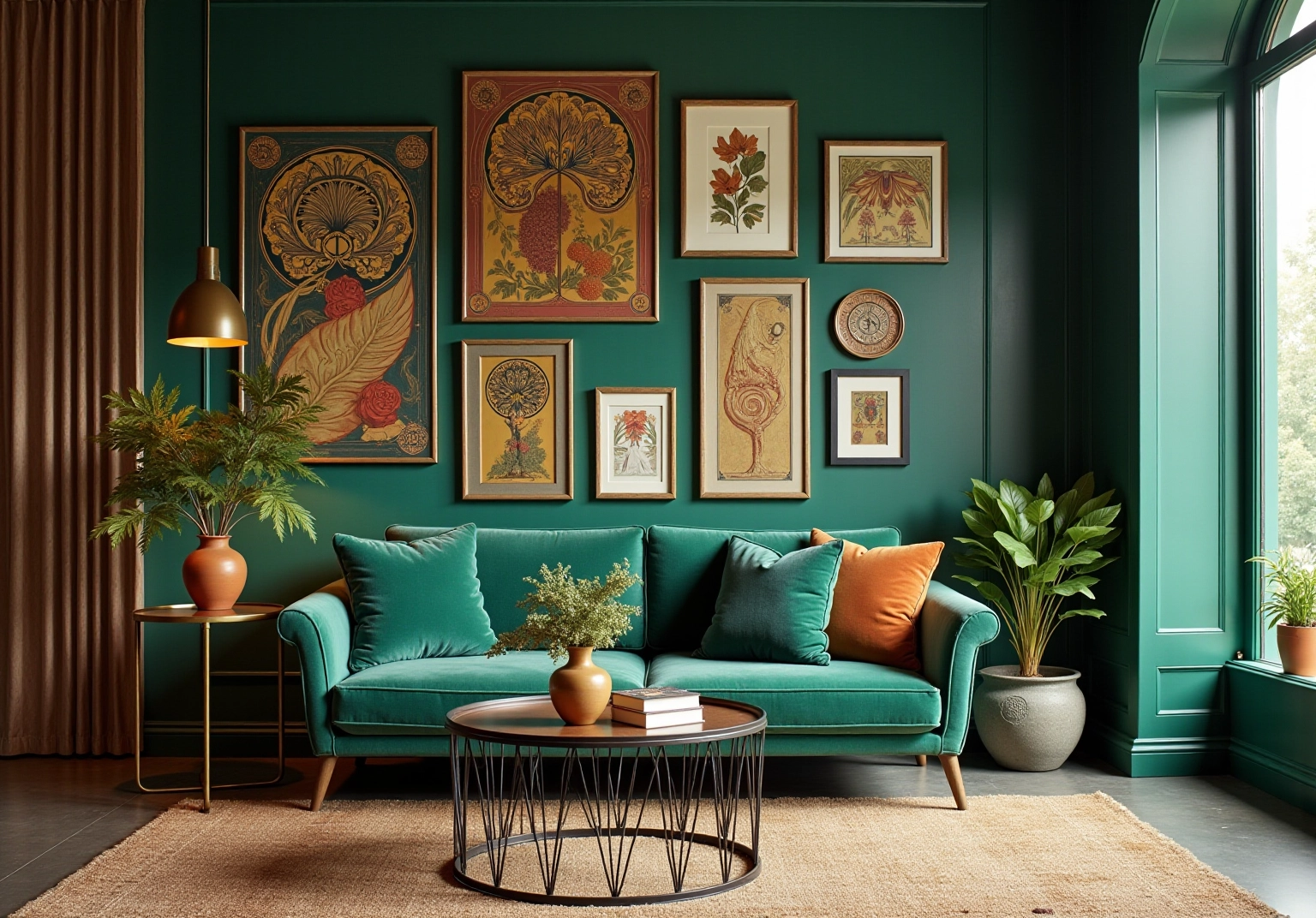 Elegant Interior with Art Nouveau Patterns Elegant Interior with Art Nouveau Patterns