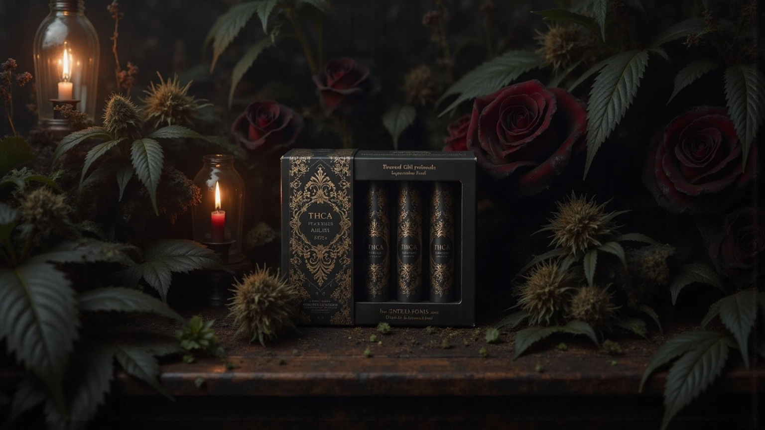 Elegant THCA Pre-Rolls Display
