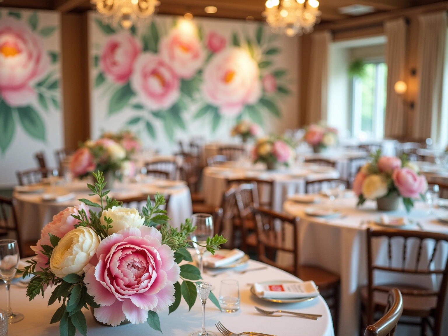 Elegant Watercolor Peony Event Decor