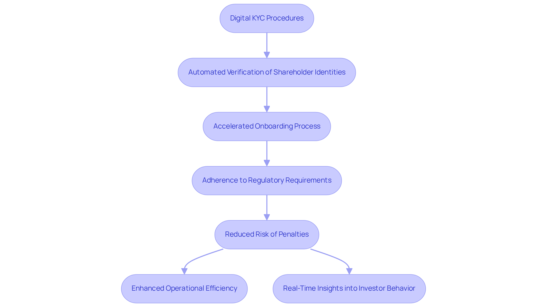 This flowchart outlines the steps in the digital KYC process. Each box represents a key action or benefit, showing how automation leads to better compliance and efficiency.