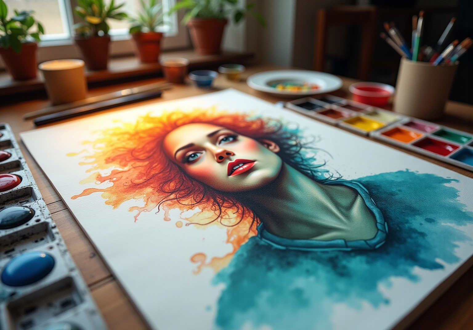 Emotional Landscape of Abstract Watercolor Portraits