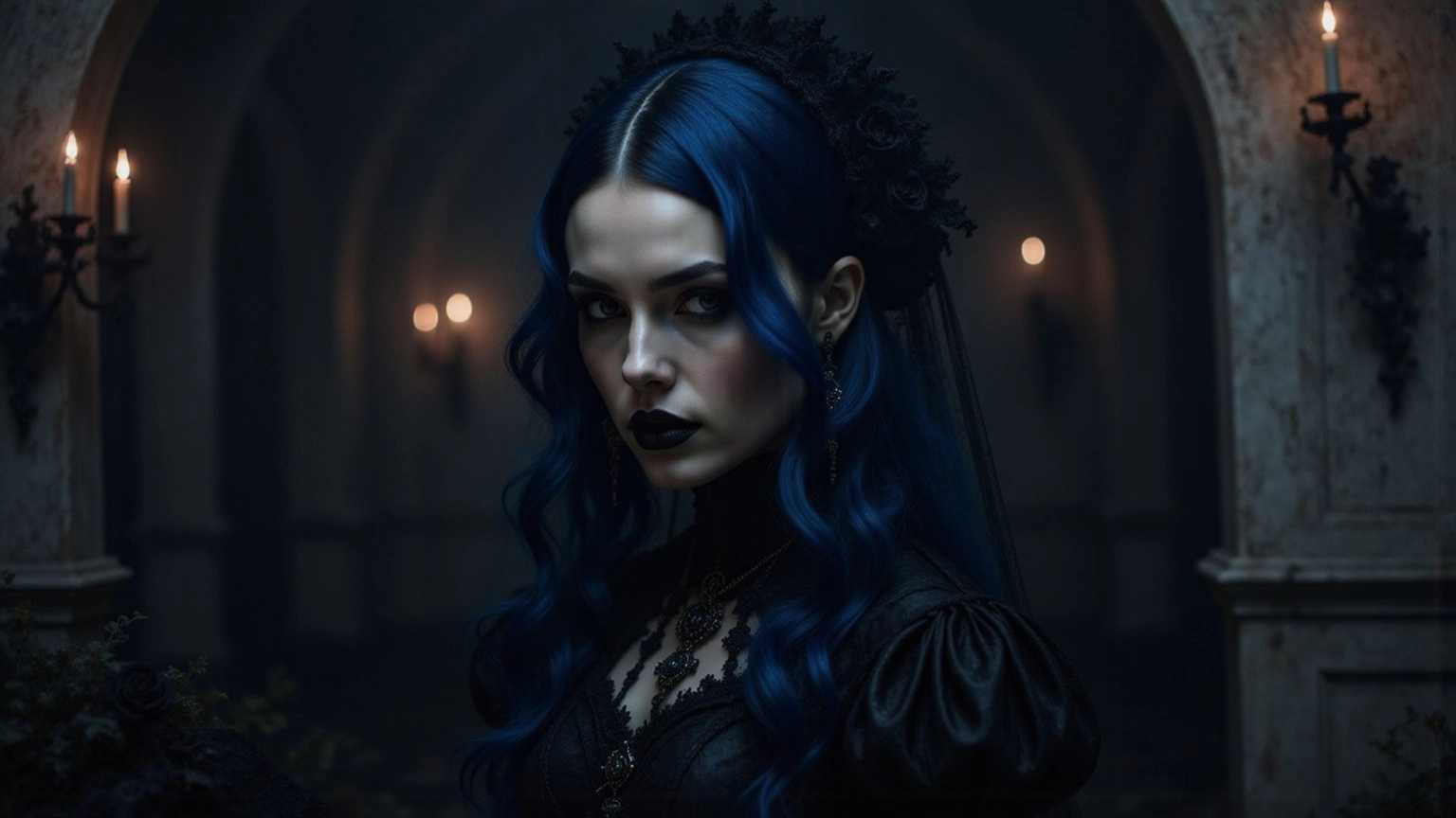 Enchanting Midnight Blue Hair