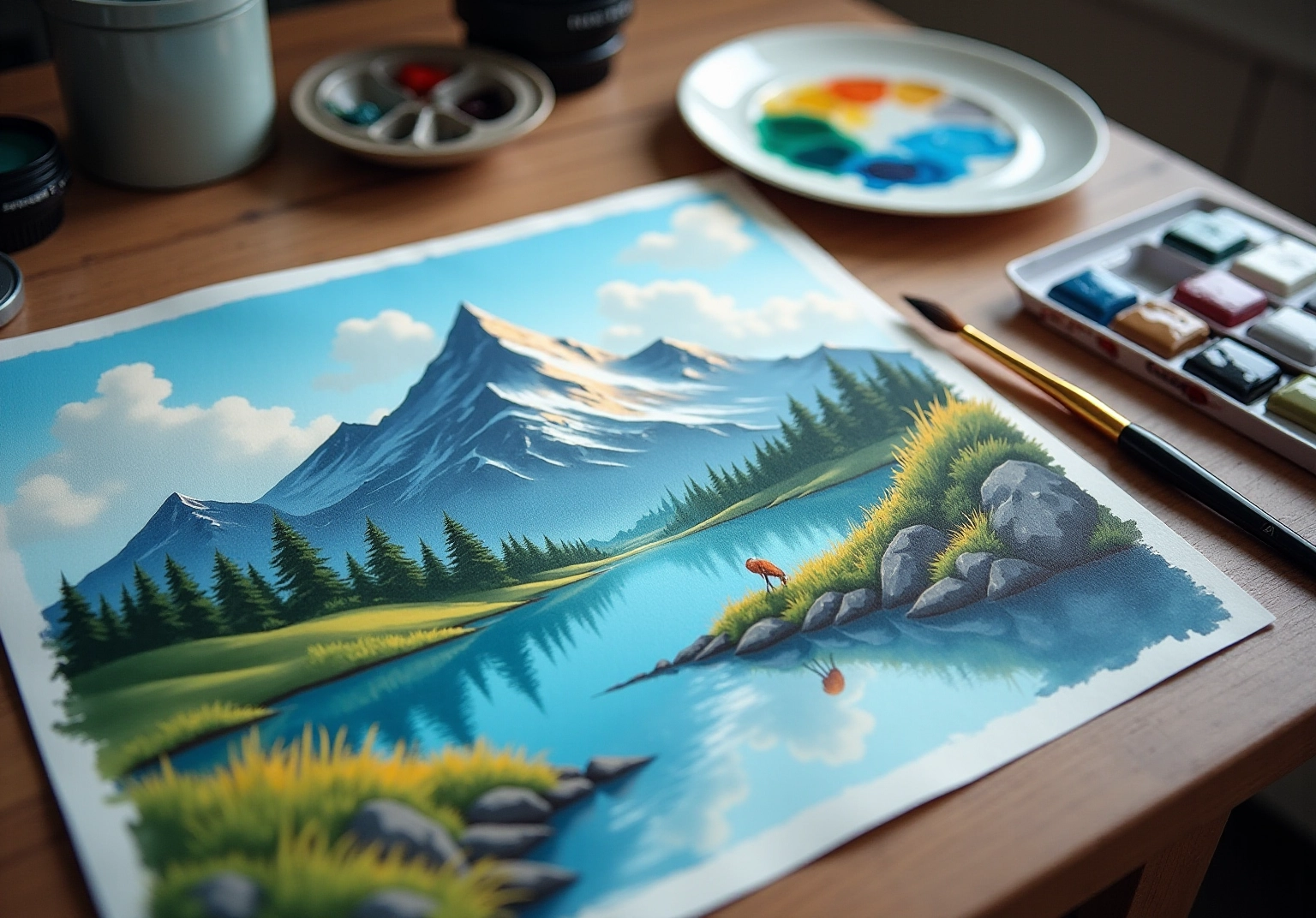 Enhancing a Mountain Landscape Watercolor