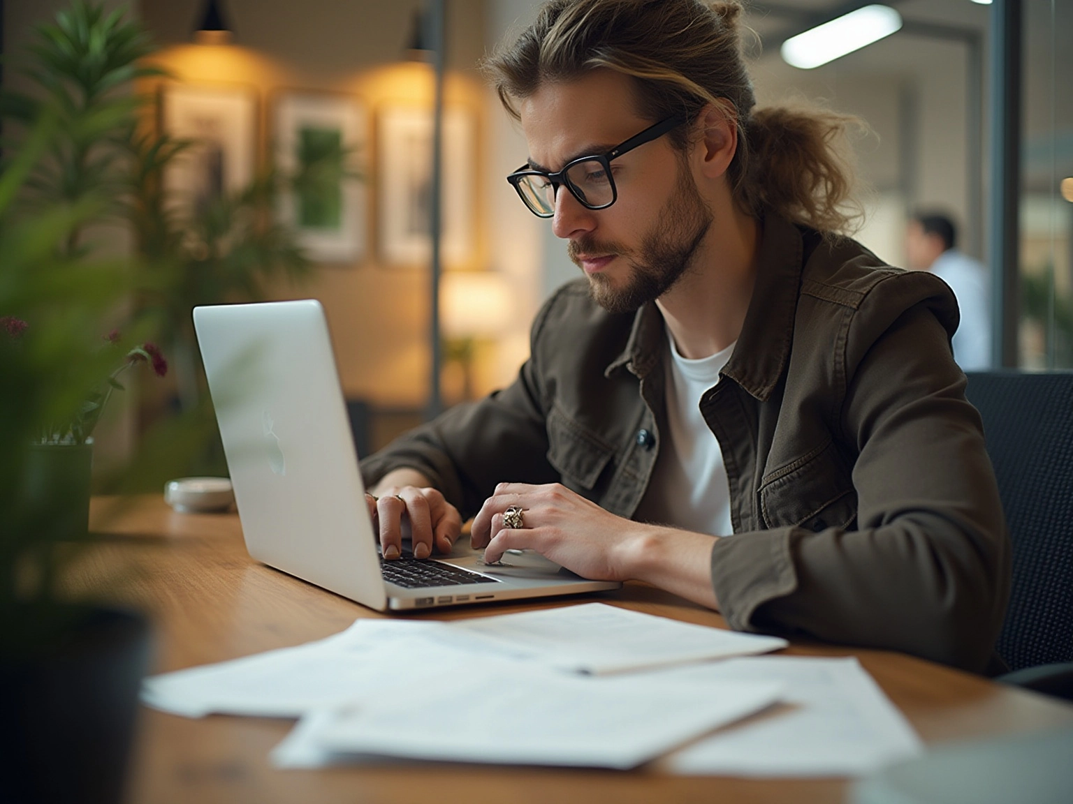Entrepreneur Engaged in Grant Application