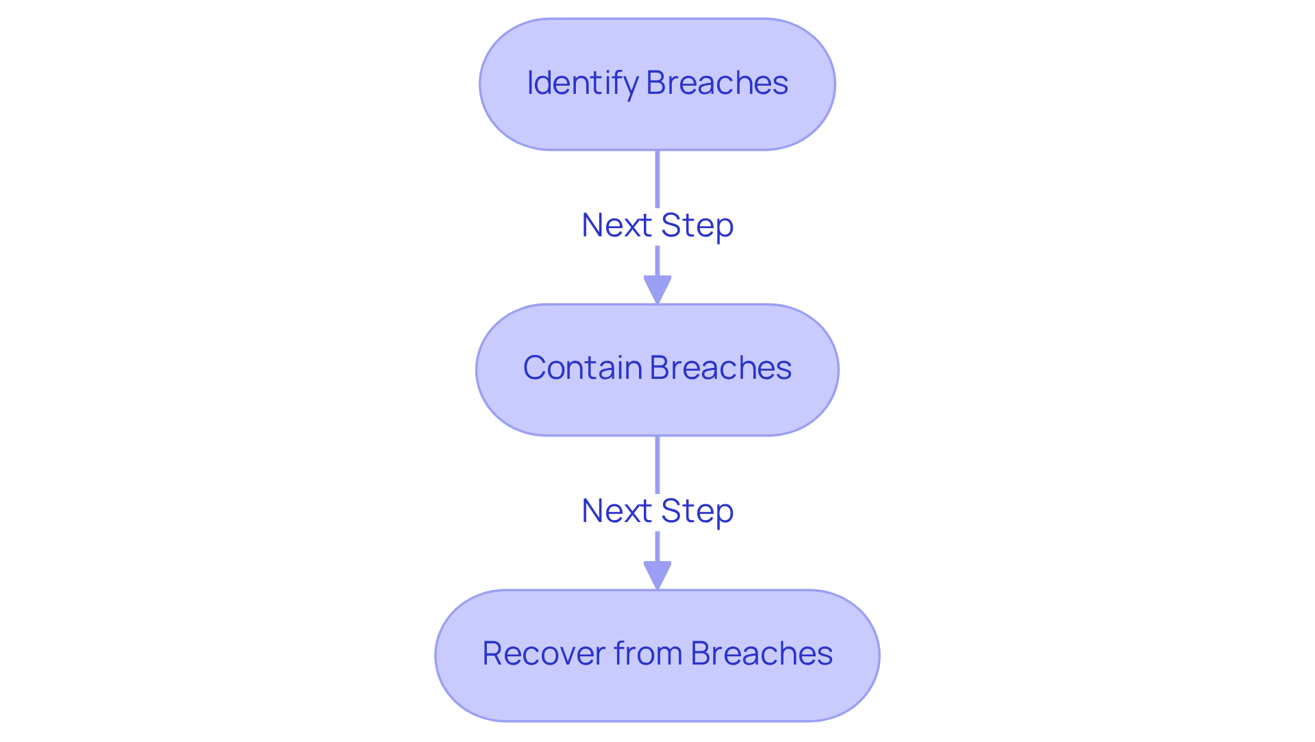Each box in the chart represents a crucial step in responding to cyber incidents. Follow the arrows to see how you move from identifying a breach to containing it, and finally to recovery. Each box in the chart represents a crucial step in responding to cyber incidents. Follow the arrows to see how you move from identifying a breach to containing it, and finally to recovery.
