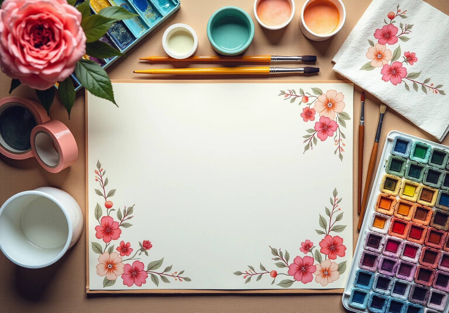 Essential Materials for Watercolor Floral Painting Essential Materials for Watercolor Floral Painting