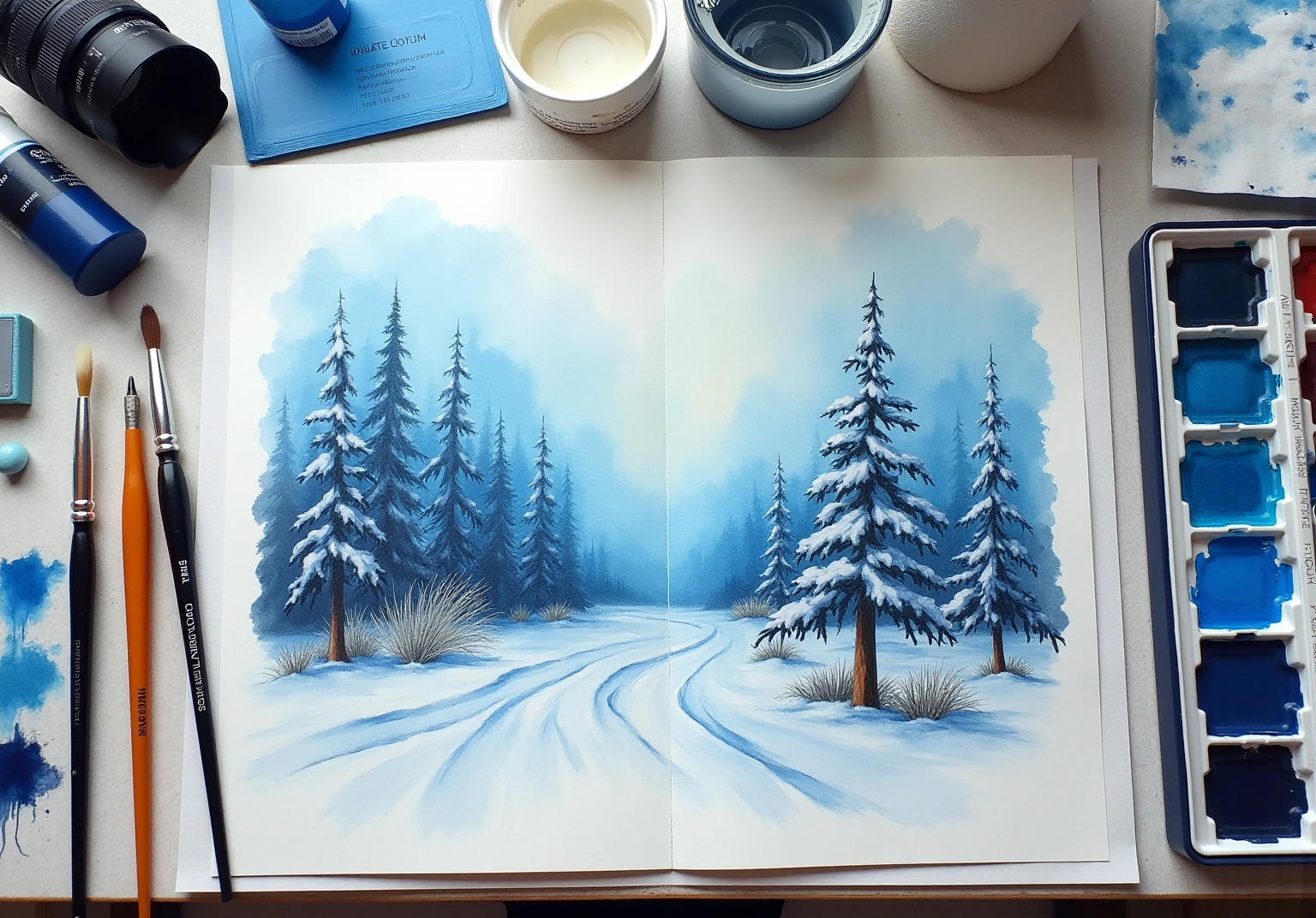 Essential Watercolor Supplies for Winter Landscapes