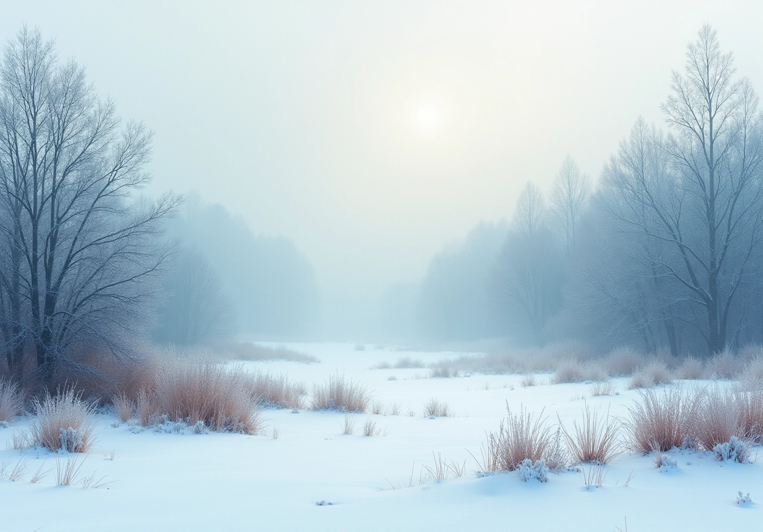 Ethereal Winter Landscape with Fog Ethereal Winter Landscape with Fog